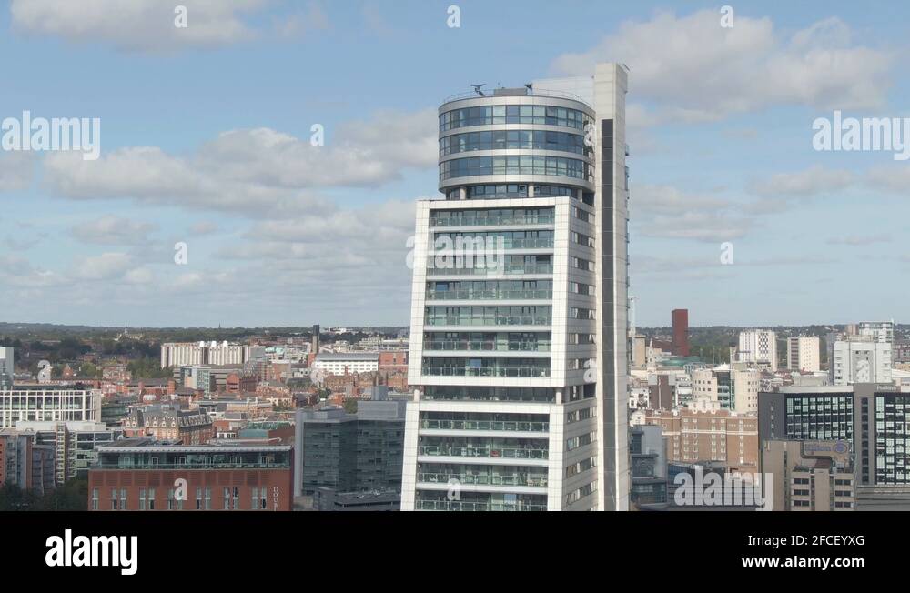 tallest office building in Leeds Aerial Drone Leeds City Centre, West ...