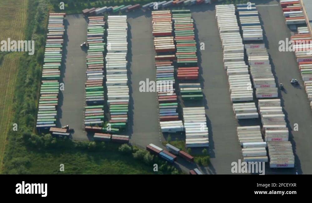 Shipping Container Rows at Distribution Center Stock Video Footage - Alamy