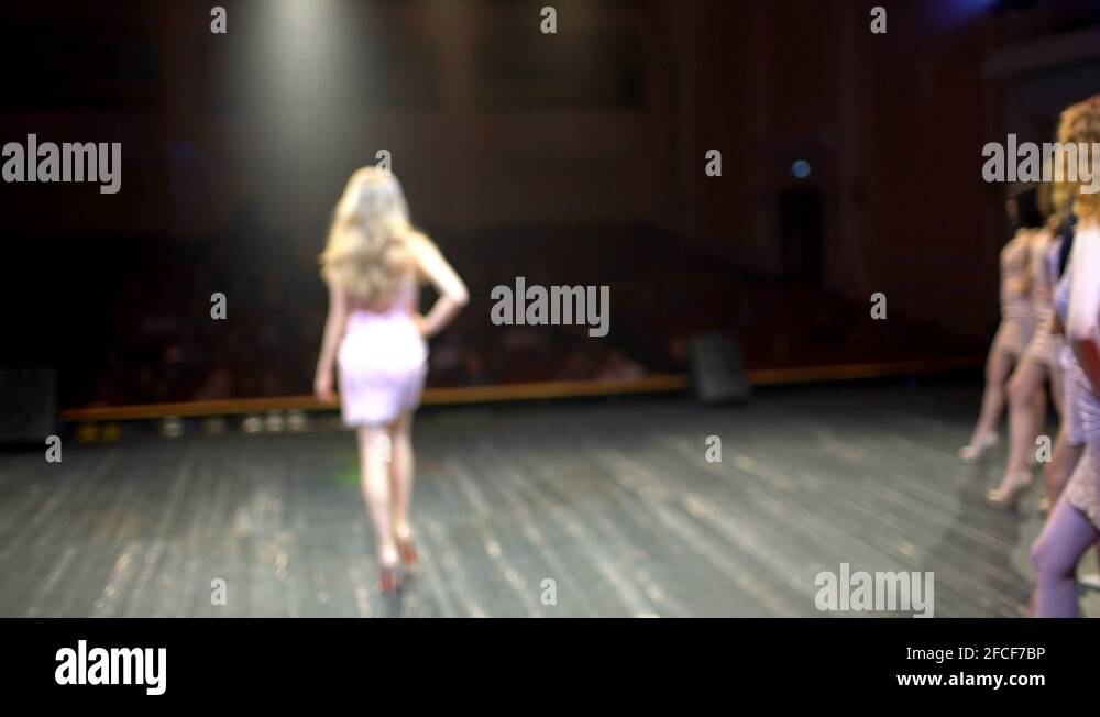 beauty contest. model backstage posing on stage, Woman female girl ...