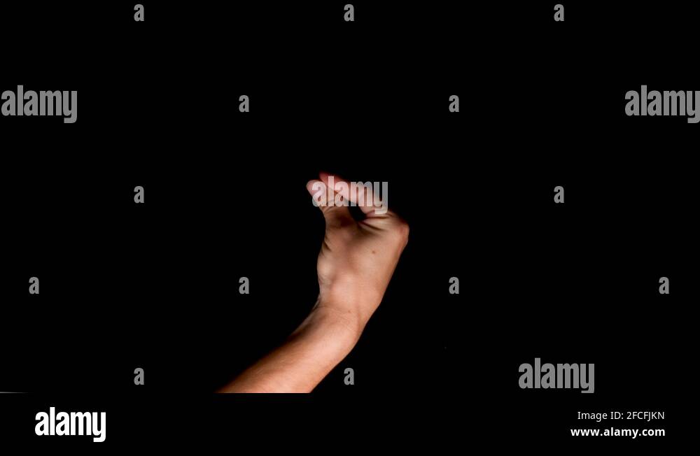 Italian hand gesture of perfecto appreciation symbol on a black ...