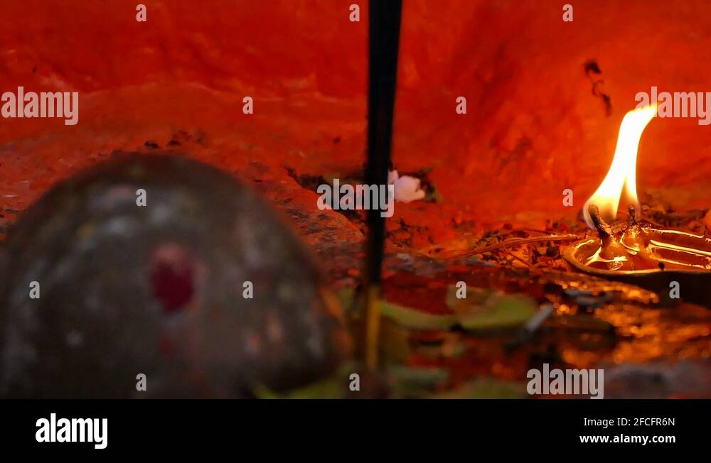 Burning diya in Varanasi ,India during Ganga Aarti Stock Video Footage ...