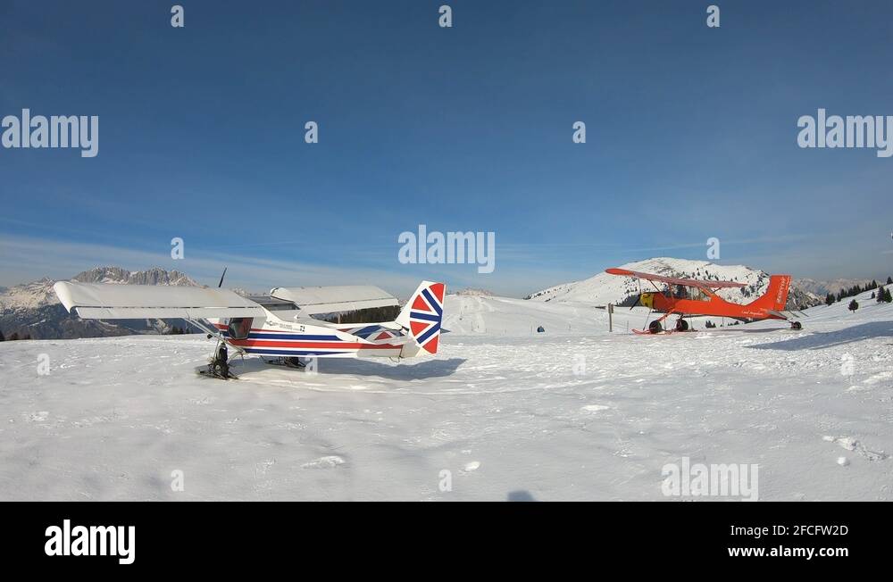 A single engined, general aviation red light aircrafts ready to take ...