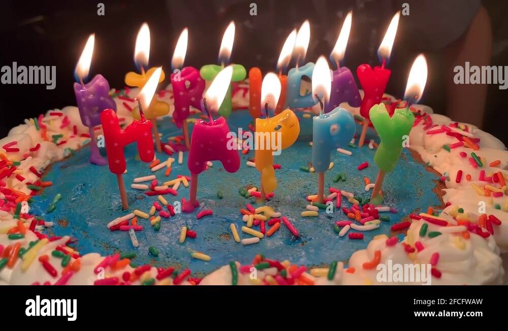 Birthday child blowing out candles cake Stock Videos & Footage - HD and ...