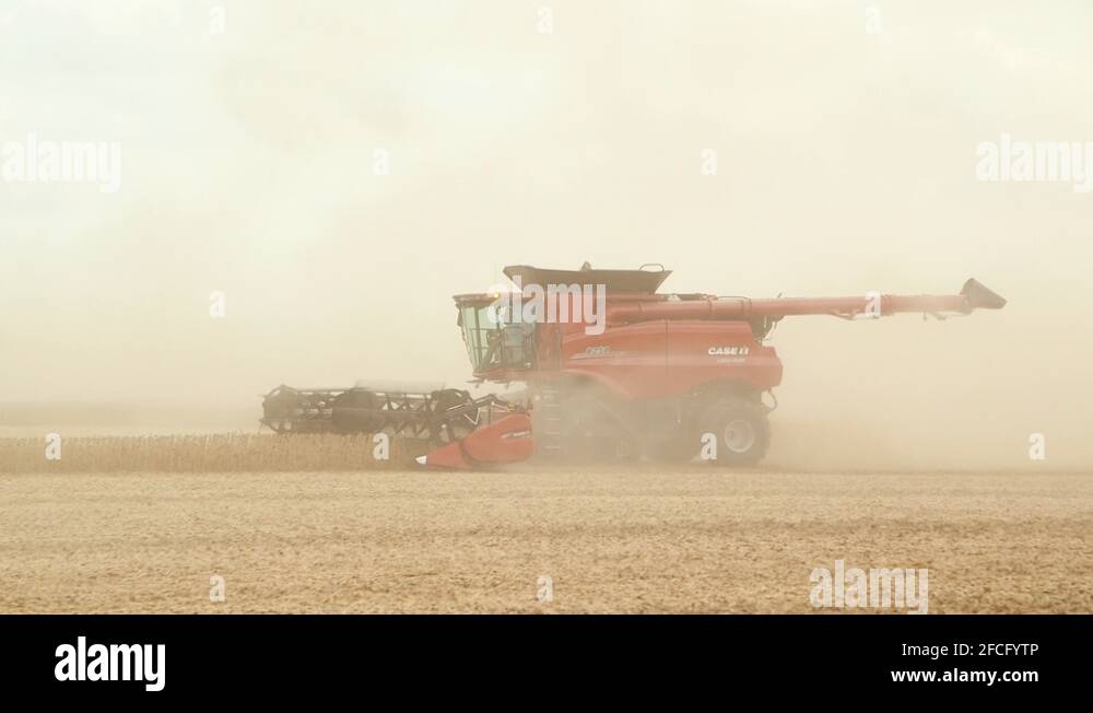 Case Combine harvests soybeans on test fields at the Farm Science ...