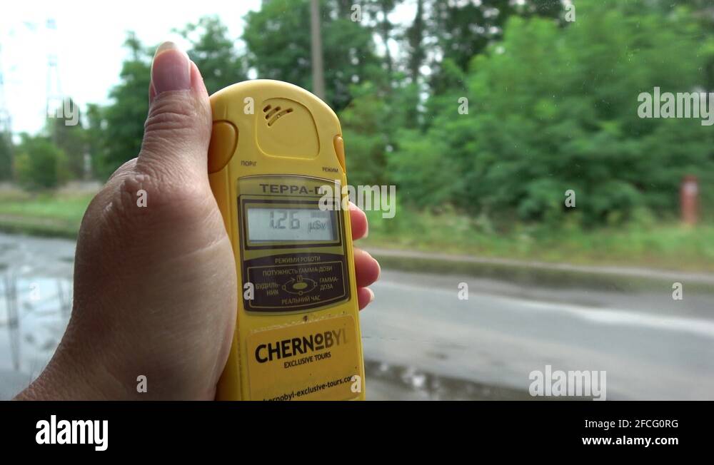 Dosimeter shows low level of radiation when passing Chernobyl plant ...
