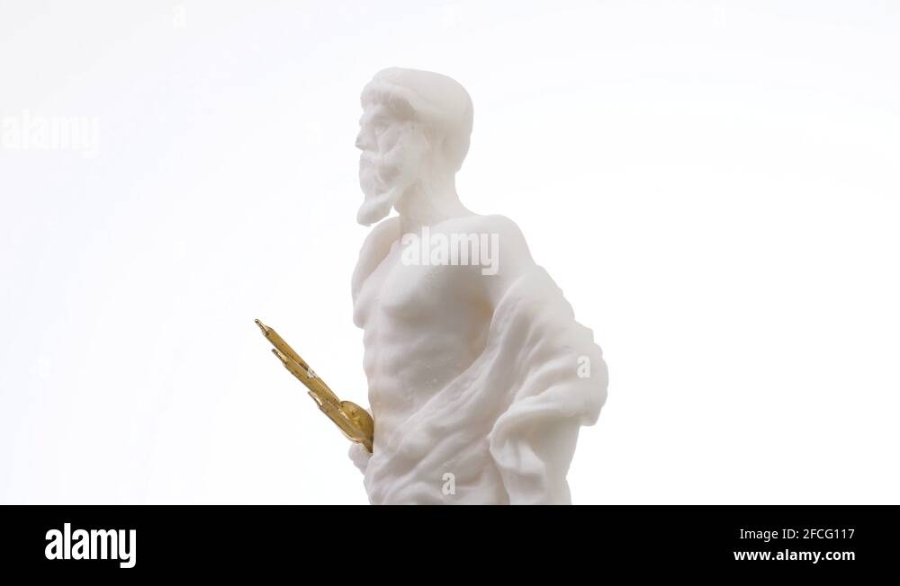 Poseidon Greek God Marble Statue Rotating on White Background Stock ...