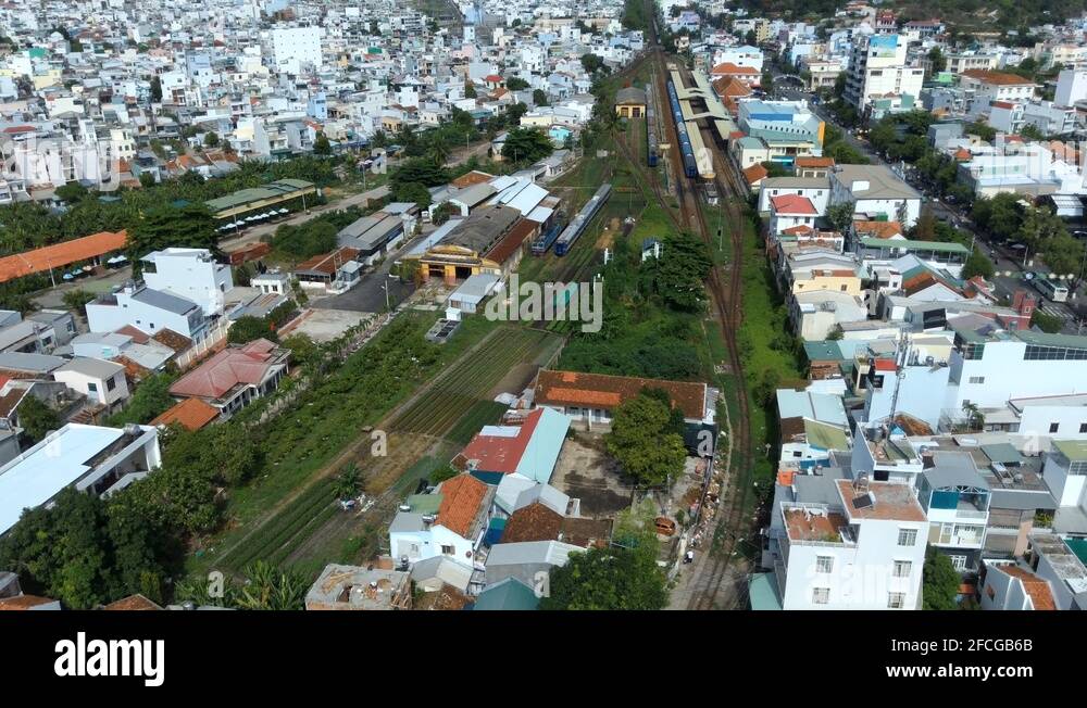 Overview of the city center with the main train station Stock Videos ...