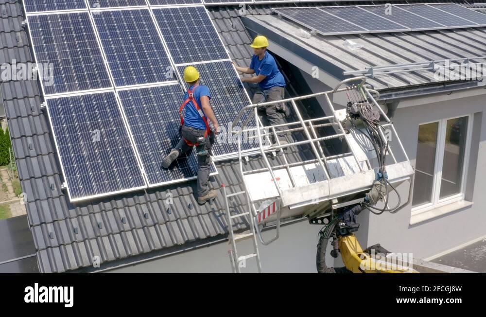 Fitting solar panels to roof Stock Videos & Footage - HD and 4K Video ...