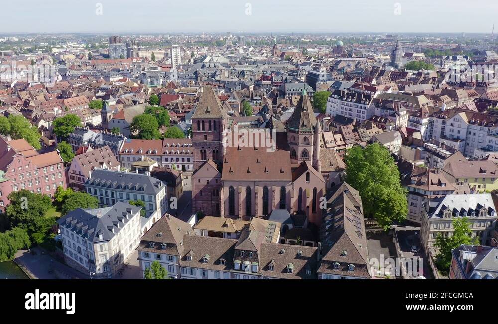 Strasbourg, France. Church of St. Thomas, Protestant Church, Aerial ...