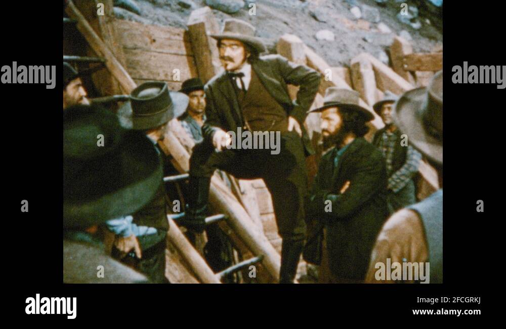 1950s: General John Sutter stands on steps of sawmill and speaks to ...
