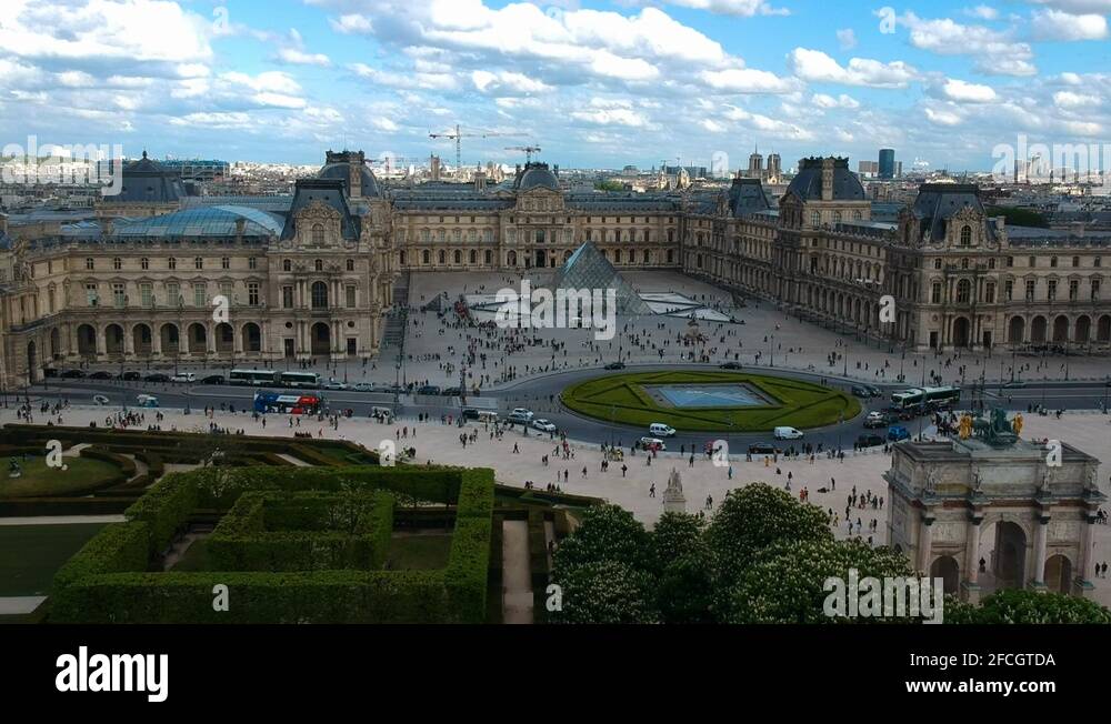 Paris louvre aerial view Stock Videos & Footage - HD and 4K Video Clips ...