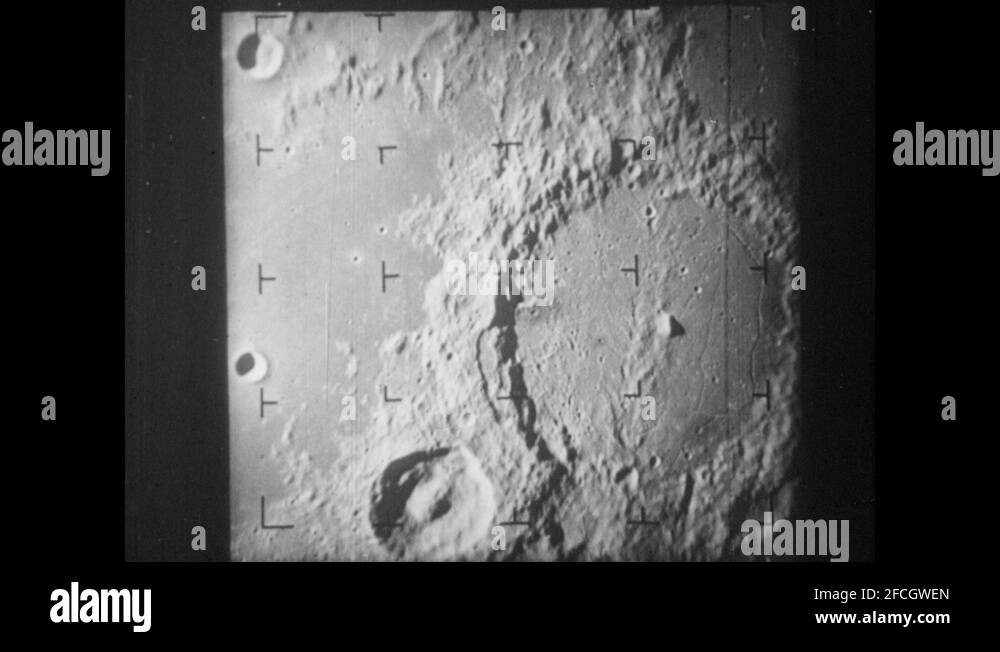 1960s: View of moon's surface, including crater Alphonsus Stock Video ...