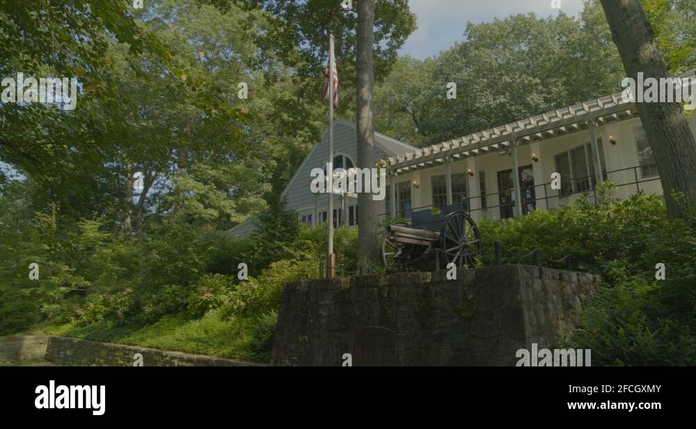Historic American House and a Double Barreled Cannon Stock Video ...