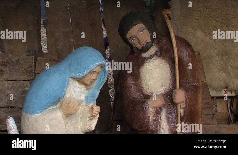 Holy family with the infant jesus in the crib Stock Videos & Footage ...