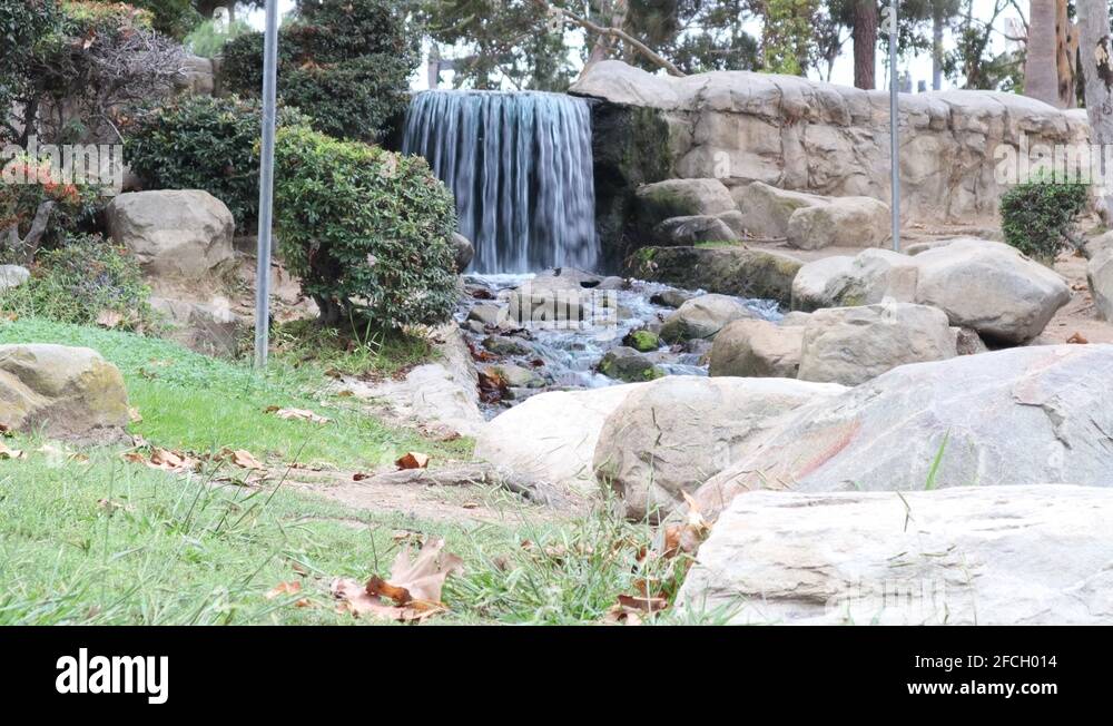 Waterfall and Rocks in Kenneth Hahn State Park - Culver City, Los ...