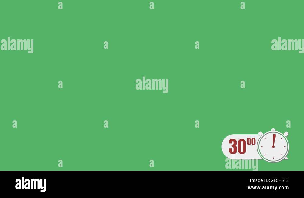 A posh lower-thirds countdown timer going from thirty to zero, with ...