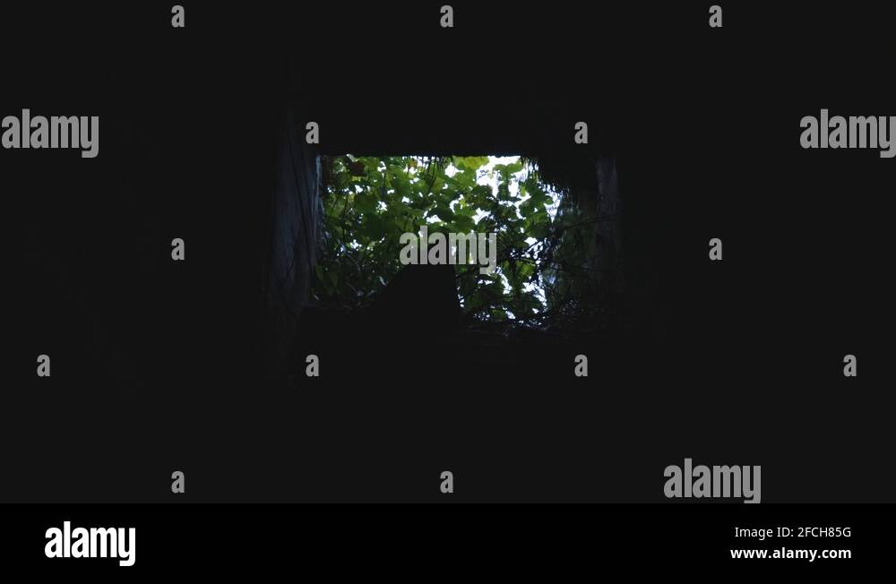 Light shining trough window of an abandoned natzi bunker. 4K Stock ...