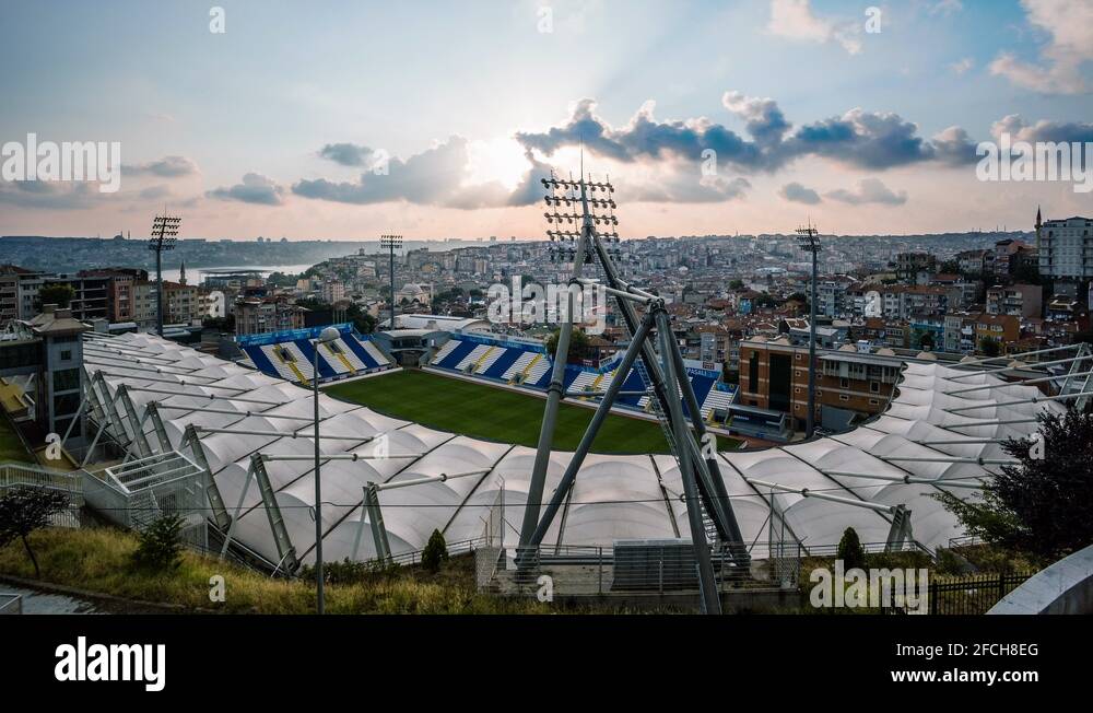 Beautiful sky over Recep Tayyip Erdogan Stadium, Istanbul, Turkey time ...