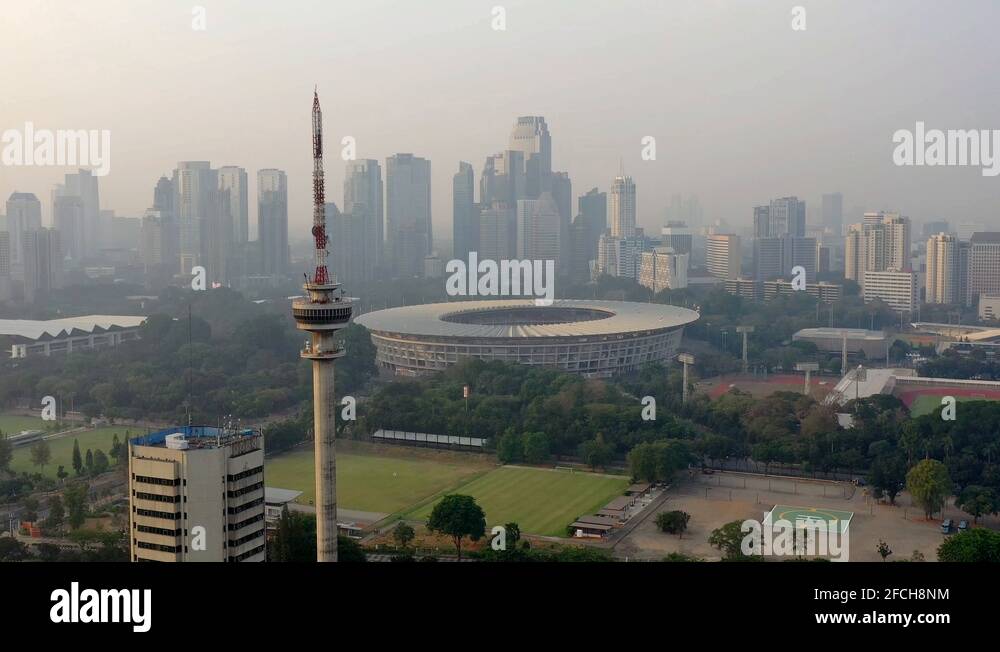 Aerial view of Gelora Bung Karno Main Stadium in Senayan in Jakarta ...