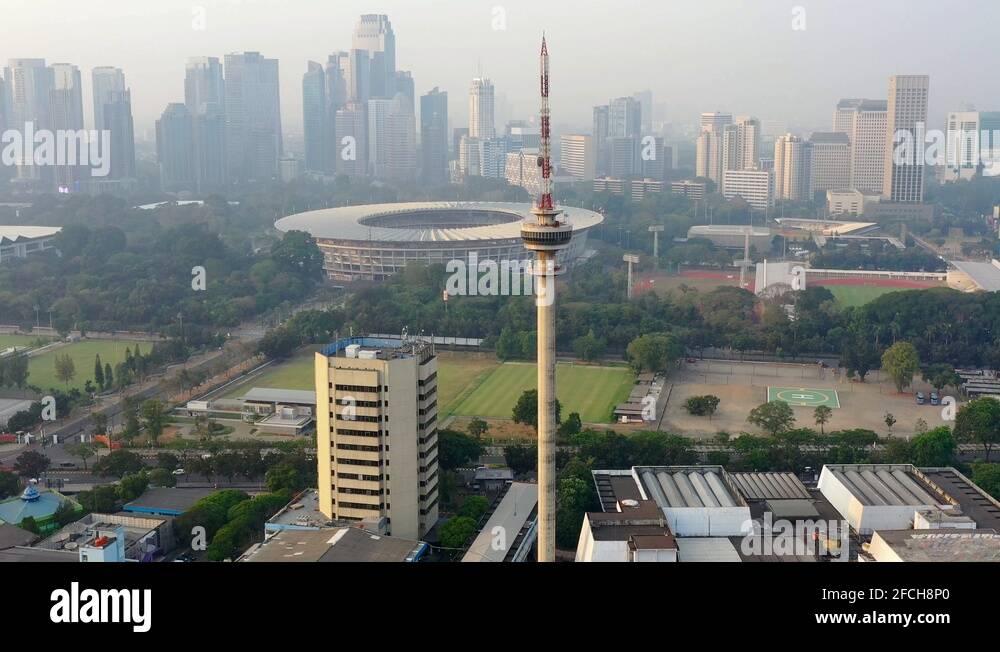 Aerial view of Gelora Bung Karno Main Stadium in Senayan in Jakarta ...