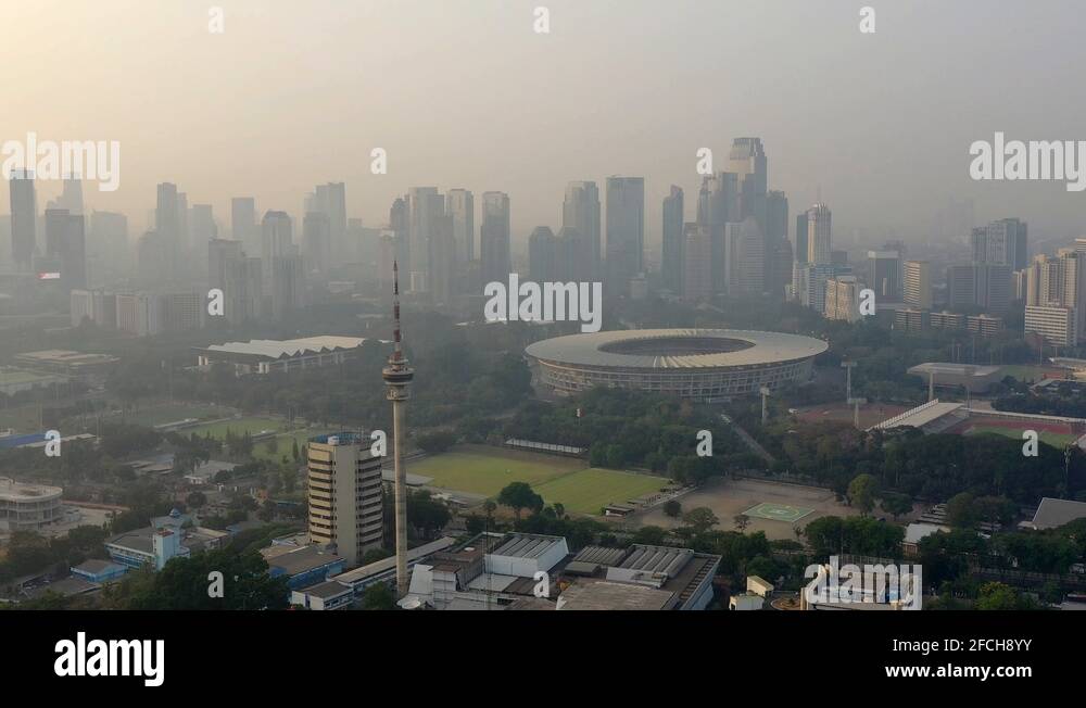 Aerial view of Gelora Bung Karno Main Stadium in Senayan in Jakarta ...