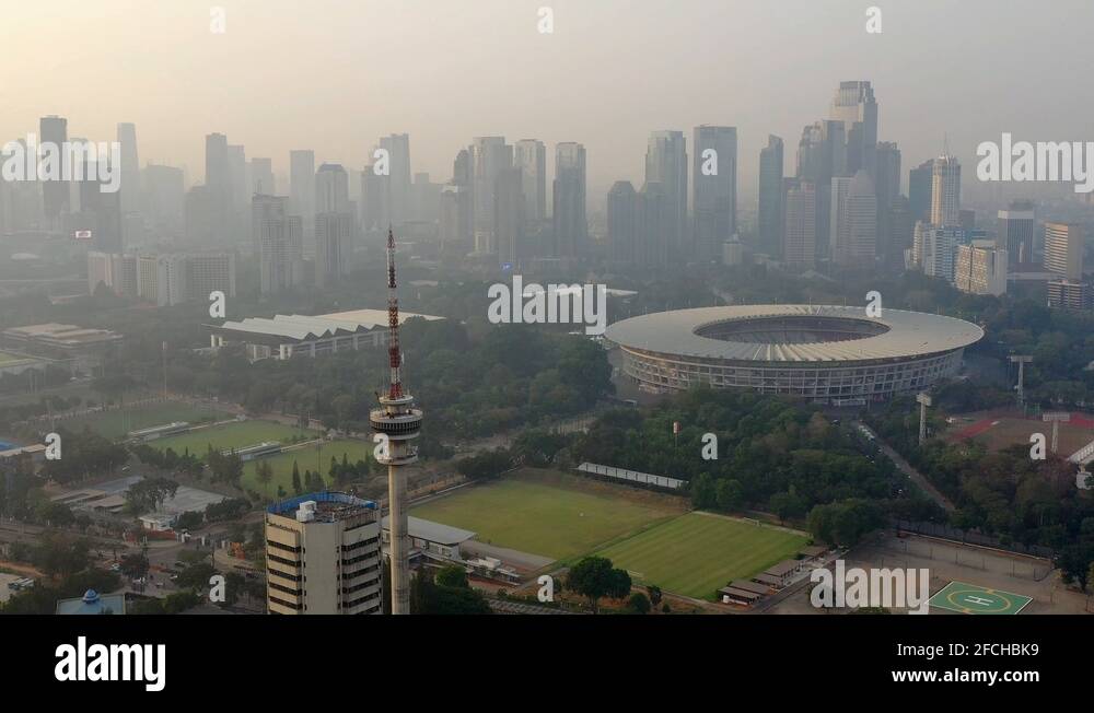 Aerial view of Gelora Bung Karno Main Stadium in Senayan in Jakarta ...
