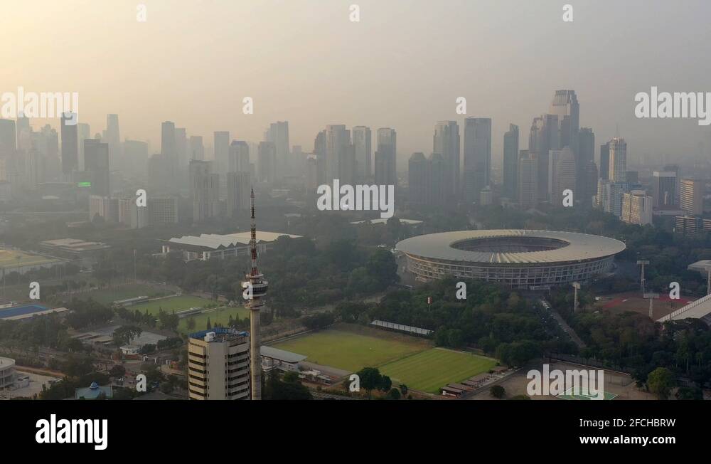 Aerial view of Gelora Bung Karno Main Stadium in Senayan in Jakarta ...