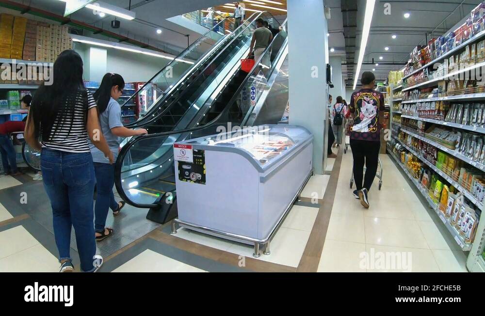 Hyperlapse of Shopping at the Supermarket in Cambodia Stock Video ...