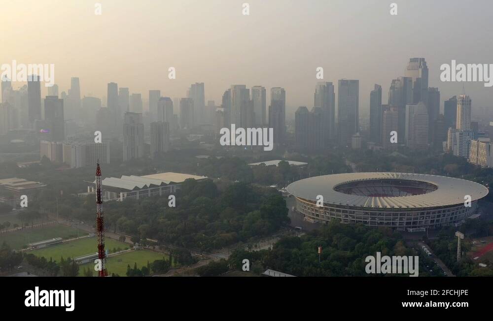 Aerial view of Gelora Bung Karno Main Stadium in Senayan in Jakarta ...