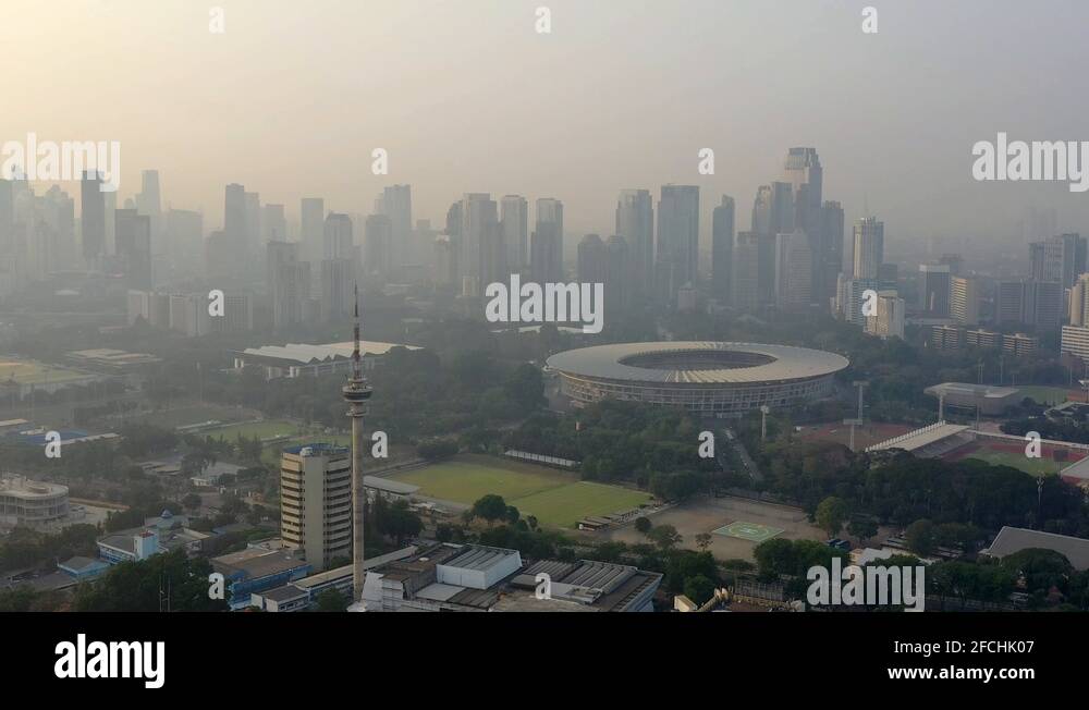 Aerial view of Gelora Bung Karno Main Stadium in Senayan in Jakarta ...