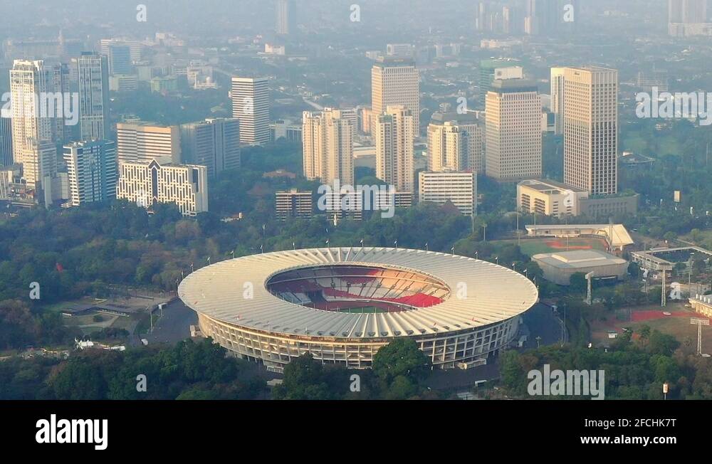 Aerial view of Gelora Bung Karno Main Stadium GBK in Senayan Jakarta ...
