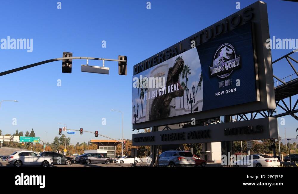 led advertising sign board at UNIVERSAL STUDIOS, Hollywood Stock Video ...