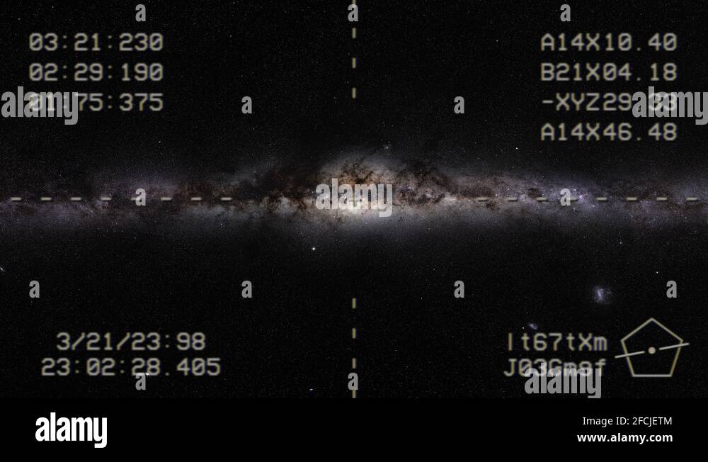 Through The Galaxy with Spaceship Radar on Screen Stock Video Footage ...