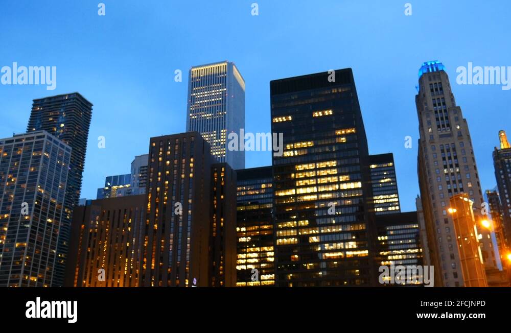 Chicago architecture, high buildings, towers, skyscrapers, in downtown ...