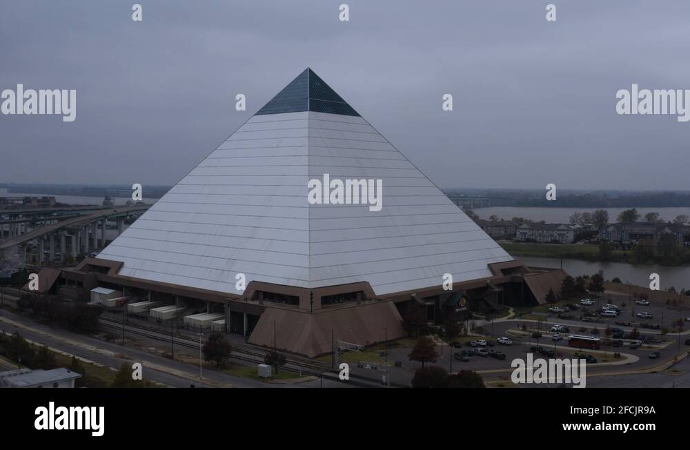 An aerial view of downtown Memphis and Bass Pro Shops at the Pyramid ...