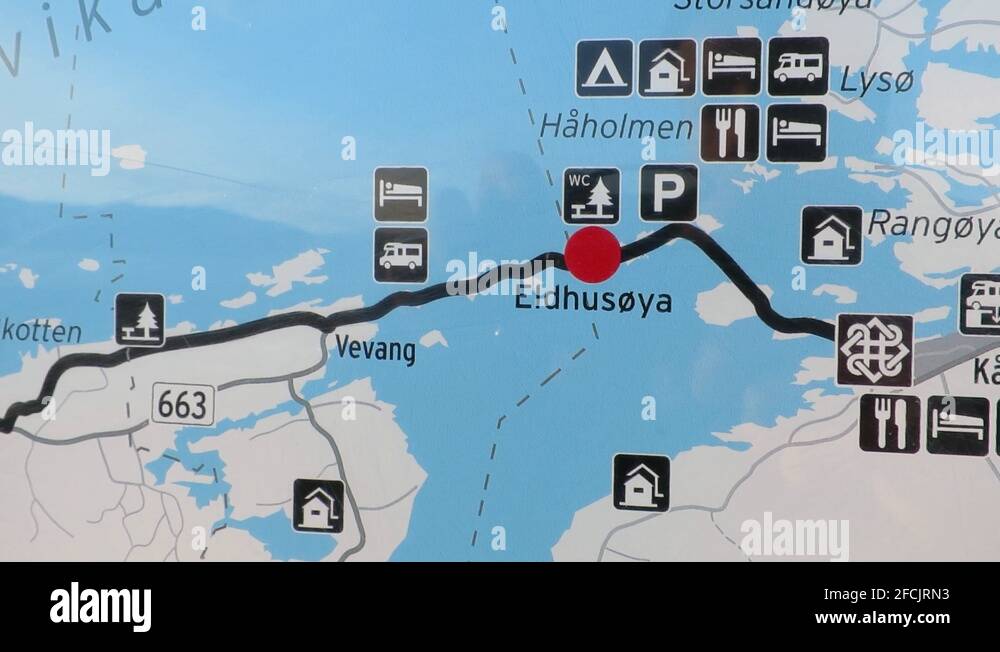 Route map of Sandvika, Skotten, Vevang, Eidhusoya, Haholmen Stock Video ...