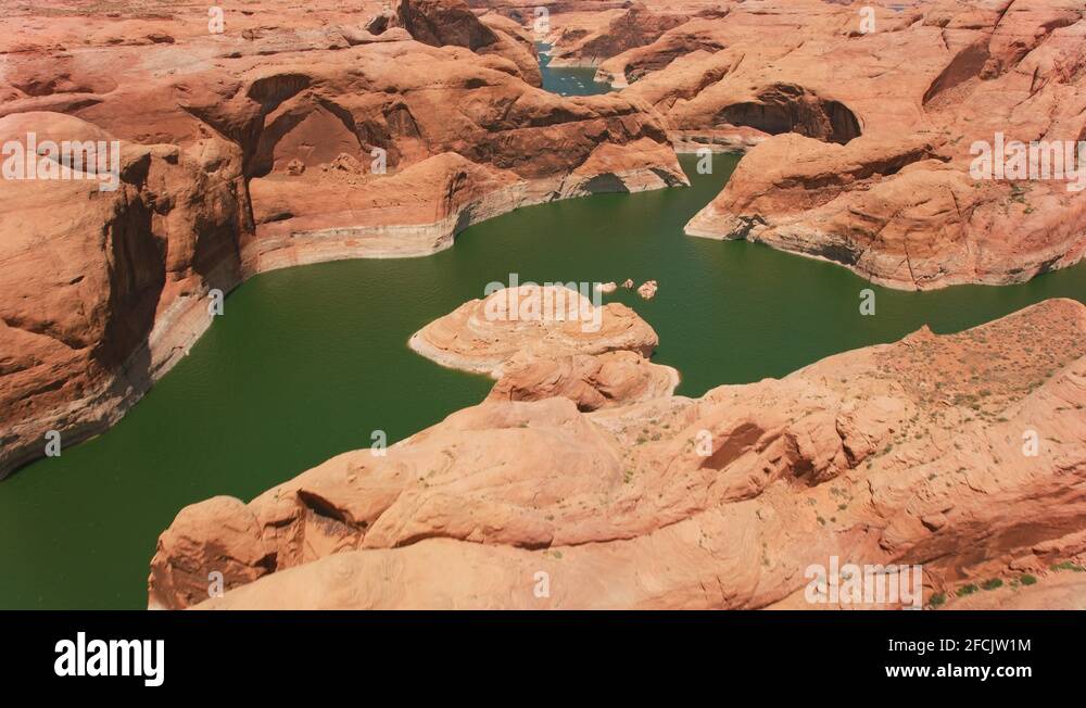 Lake Powell, Utah circa-2019. Aerial view of Lake Powell. Shot from ...