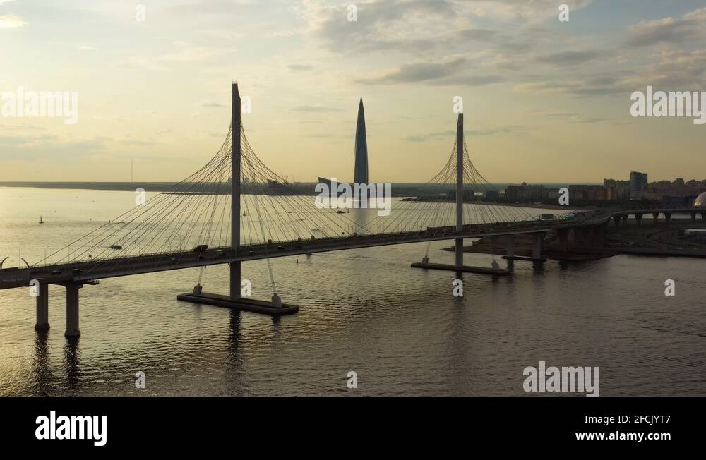 Cable stayed bridge and skyscraper building Stock Videos & Footage - HD ...