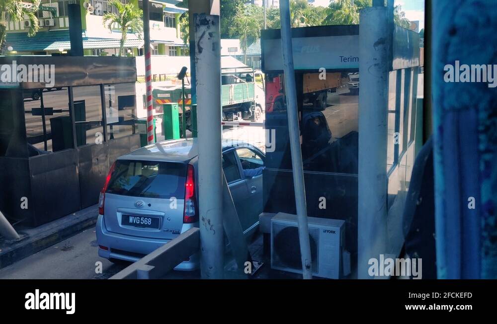 Bus Passing Highway Control Check Point in Indonesia, POV Stock Video ...