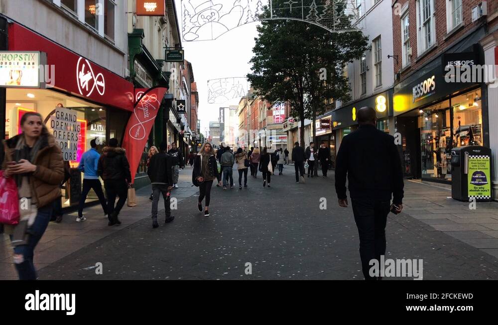 Nottingham town centre high street Stock Videos & Footage - HD and 4K ...