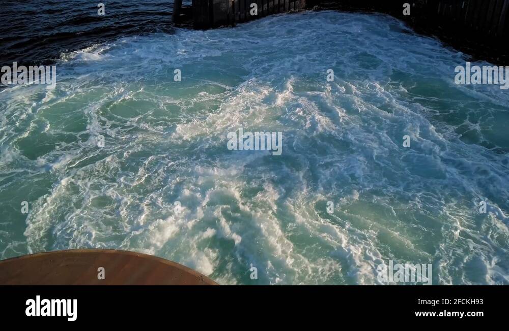 Slow pan up of ferry docking at Point Defiance terminal, Tacoma Stock ...