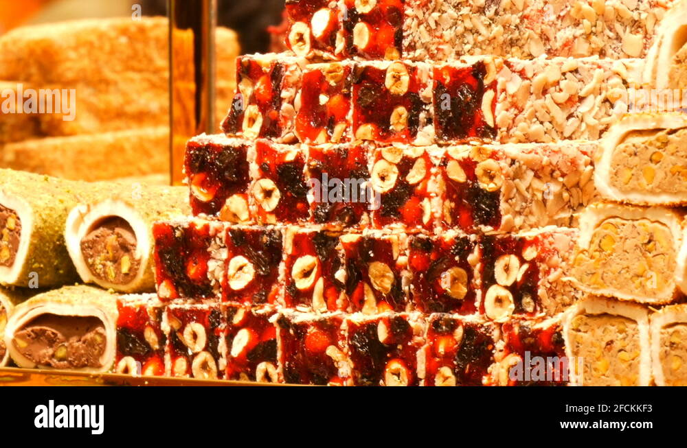 Lokum food asian sweet sugar Stock Videos & Footage - HD and 4K Video ...
