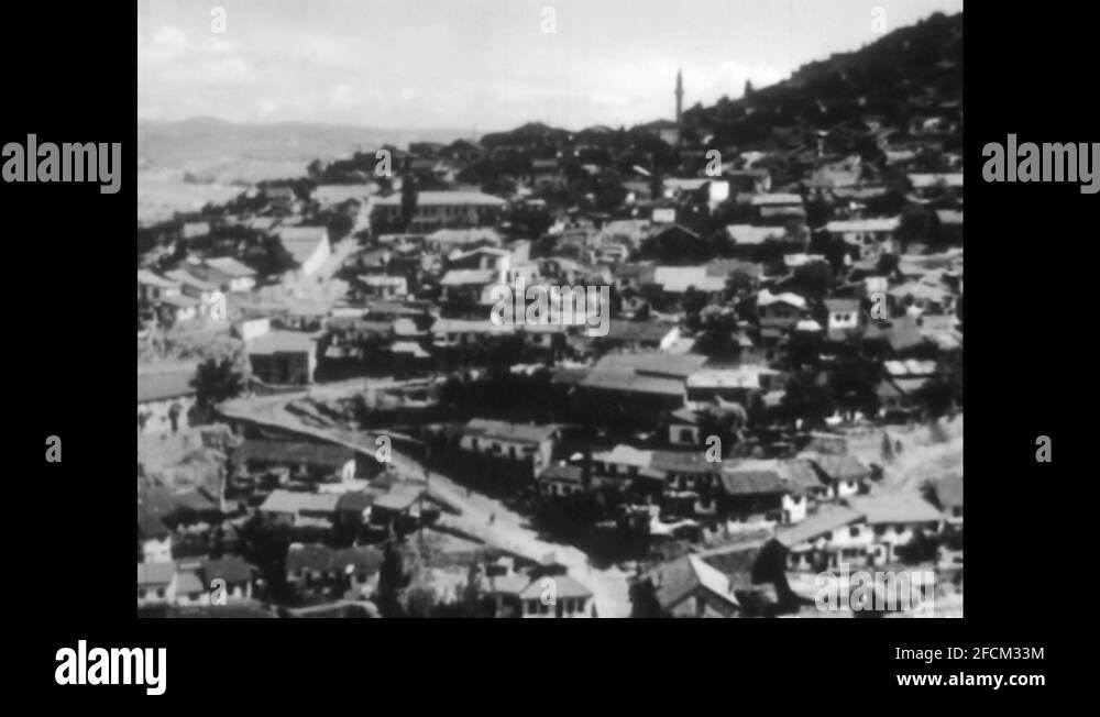 1960s: TURKEY: EUROPE: Ankara view and landscape. View across roofs in ...