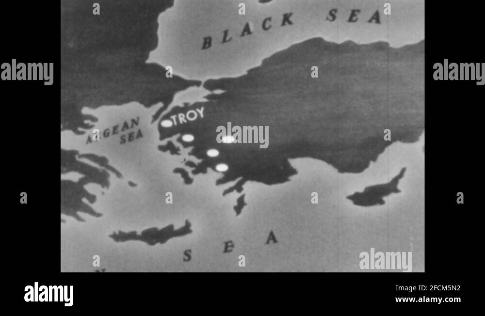 1960s: TURKEY: EUROPE: map of Troy, Sardis, Pergamum, Ephesus, and ...