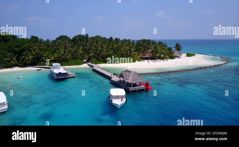 Eye's bird view of small harbor with tourist white boats waiting on ...