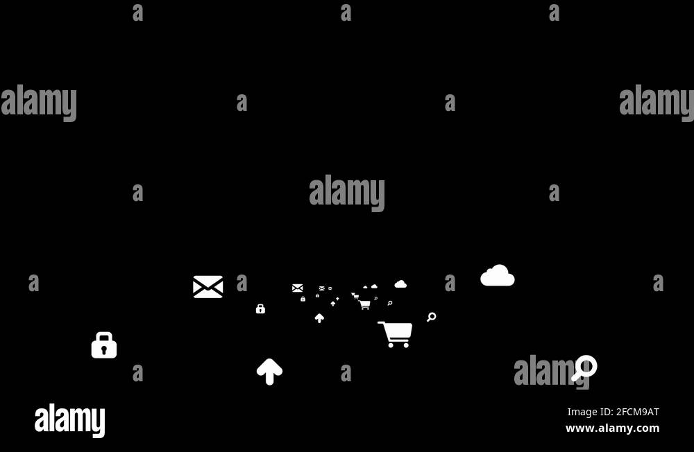 Communication icons black background Stock Videos & Footage - HD and 4K ...