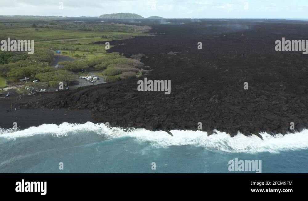 Hawaii lava flow landscape aerial Stock Videos & Footage - HD and 4K ...