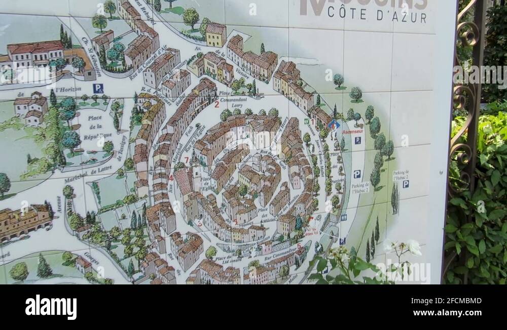 Map of the old village Mougin near Cannes Stock Video Footage - Alamy