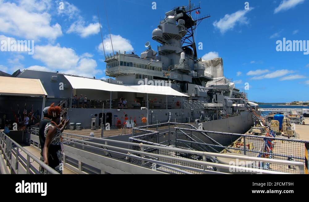 Wide shot of USS Arizona battleship at Pearl Harbor. Pearl Harbor ...