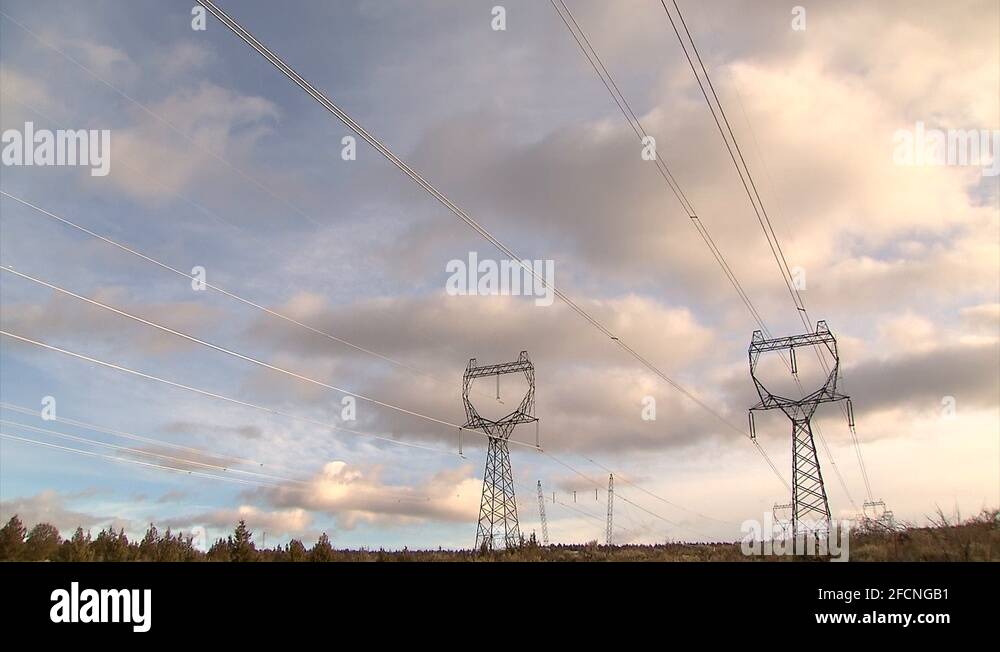 Power poles and power lines in the middle Stock Videos & Footage - HD ...